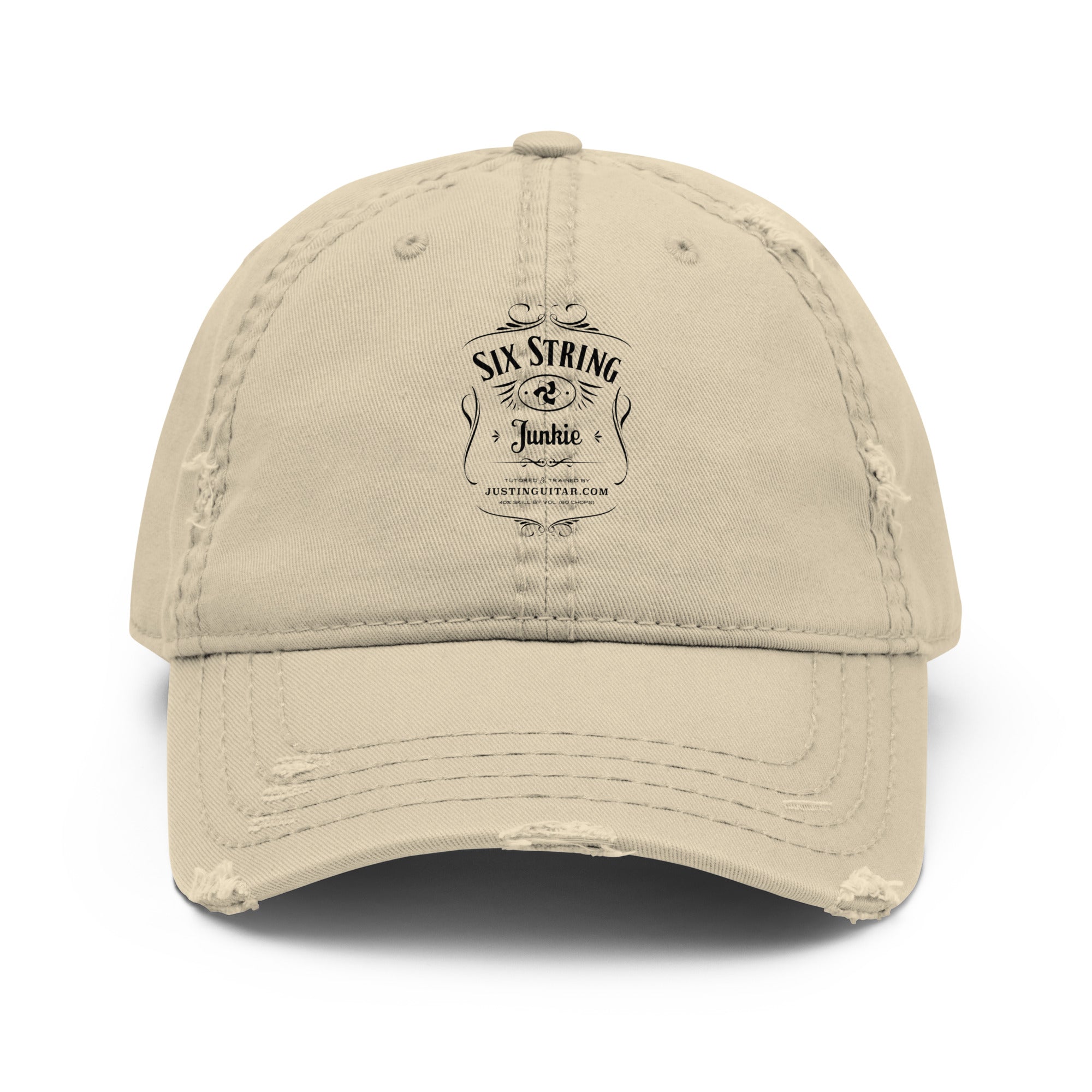 Six String Junkie | Distressed Baseball Cap – JustinGuitar Merch Store