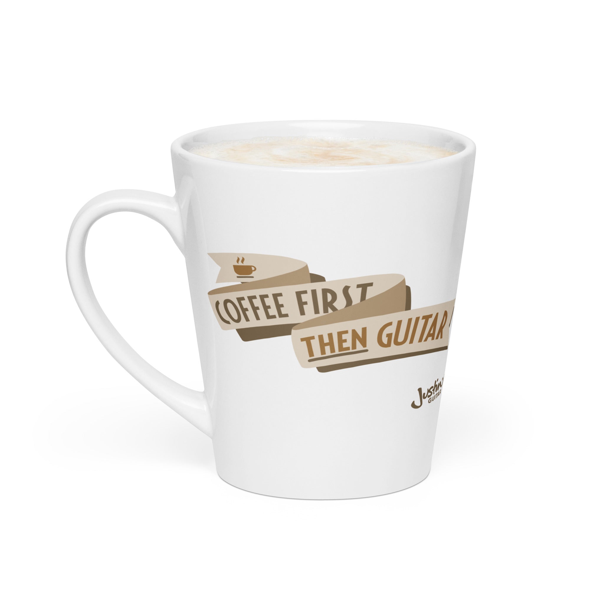 Coffee First Then Guitar | Latte mug – JustinGuitar Merch Store