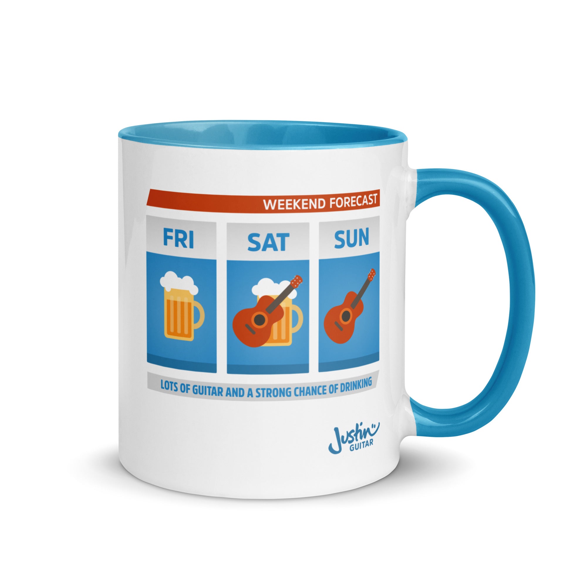 Weekend Forecast Guitar | Mug with Color Inside – JustinGuitar Merch Store